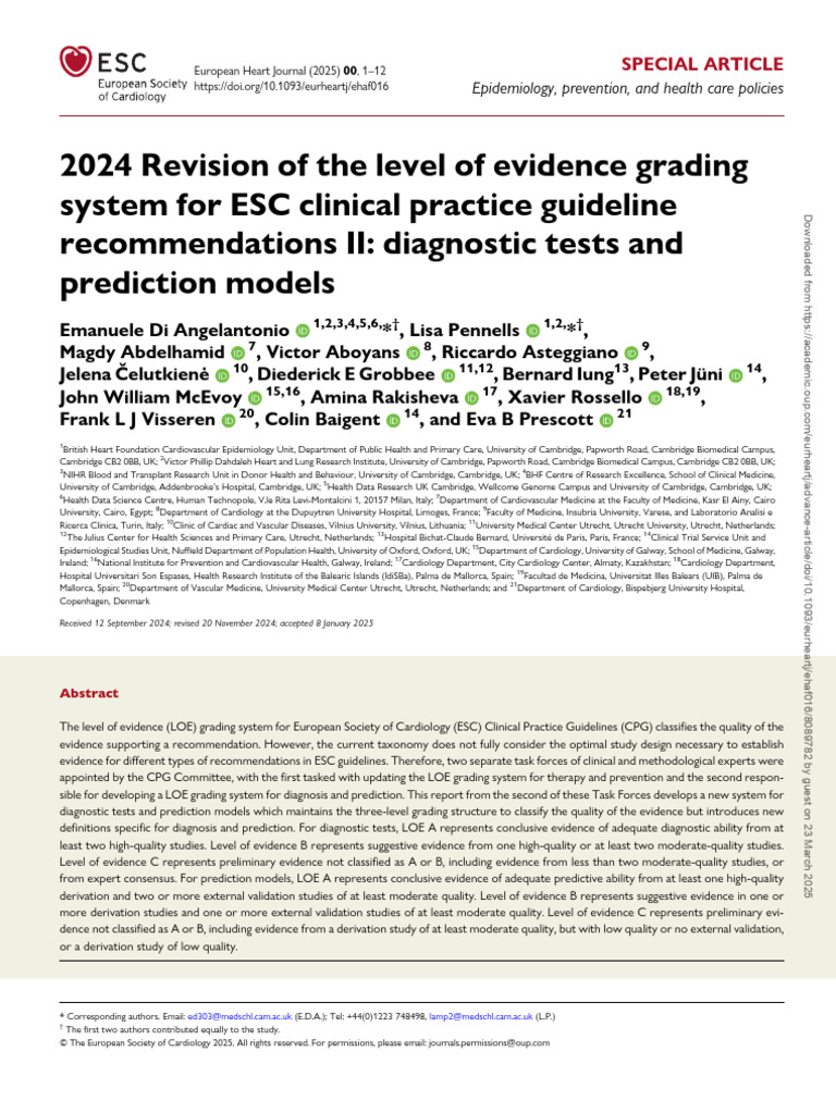 2024 Revision of The Level of Evidence Grading | PDF | Sensitivity And ...