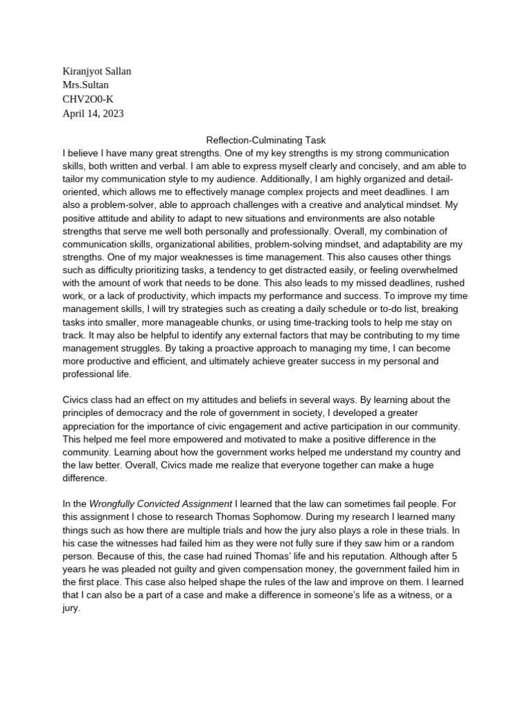 Civics Culminating Task | PDF | Mindset | Communication