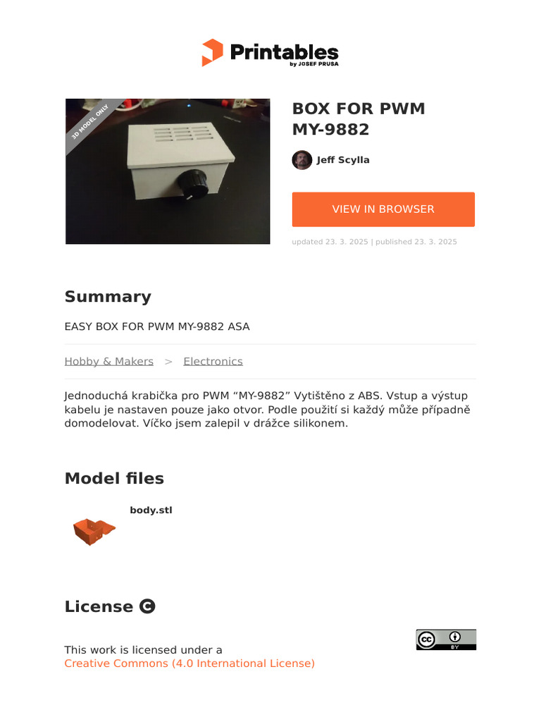 Box For PWM My 9882 | PDF