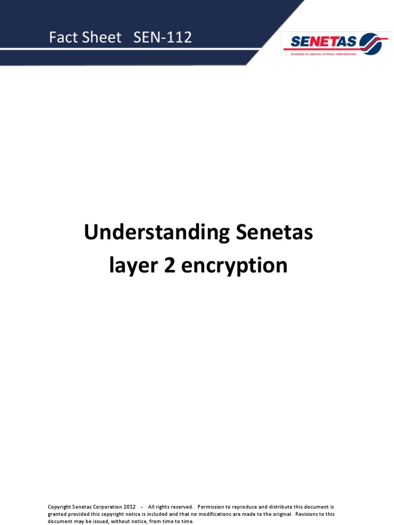 Understanding Senetas Layer 2 Encryption | PDF | Computer Network ...