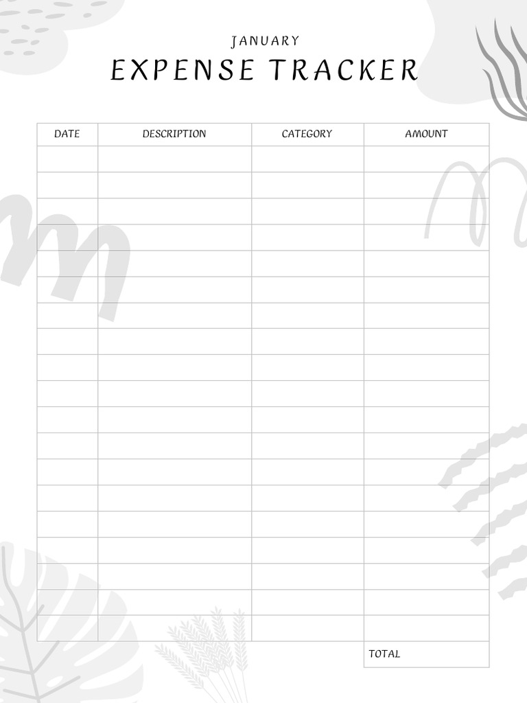 Expense Tracker: January | PDF