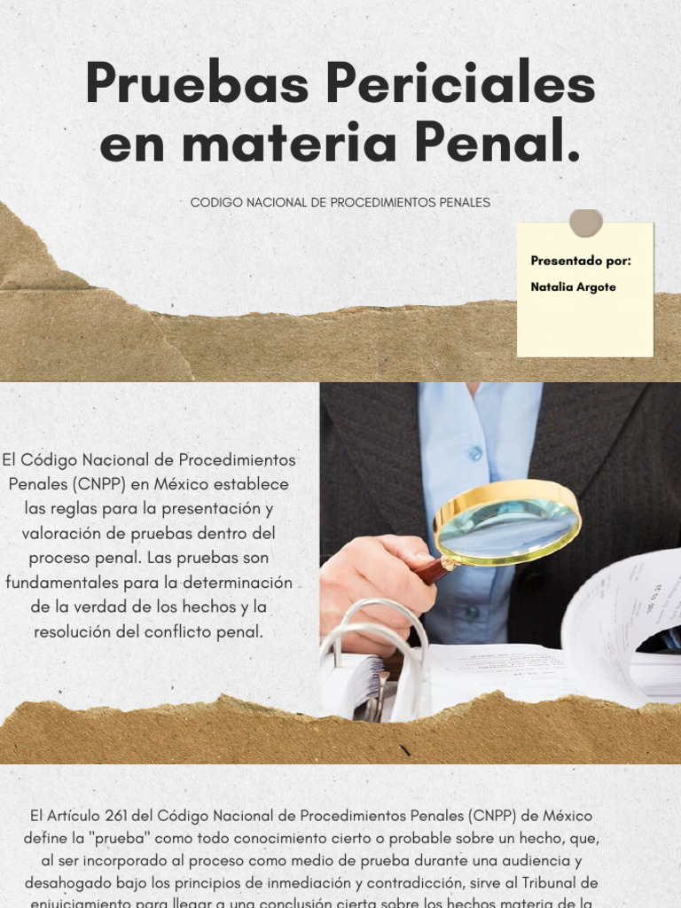 Pruebas Periciales en el CNPP México | PDF | Ciencia forense | Justicia