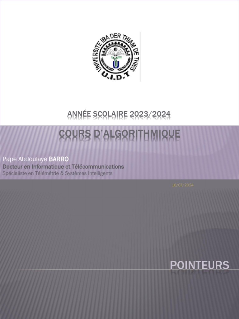 Pointeurs | PDF | Pointeur (programmation) | Variable (informatique)