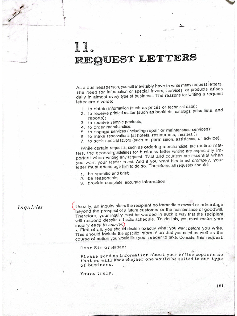 Requests Letter | PDF