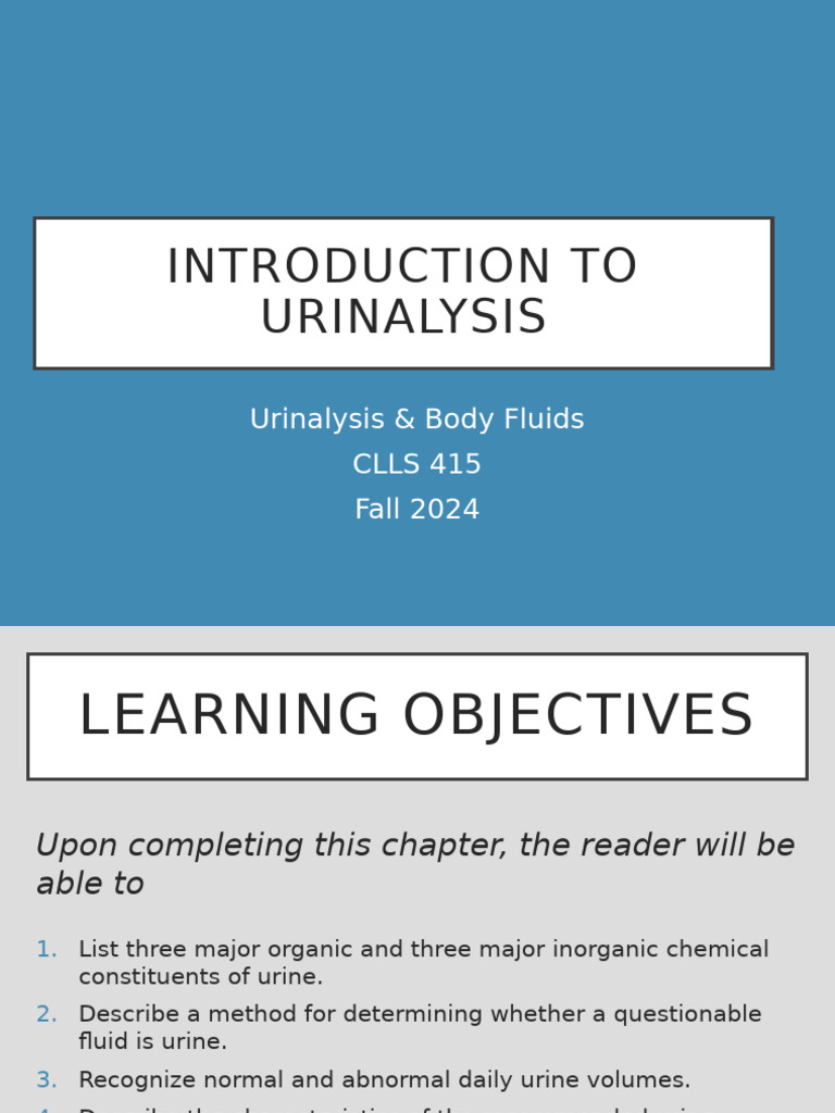 Intro To Urinalysis | PDF | Urine | Kidney