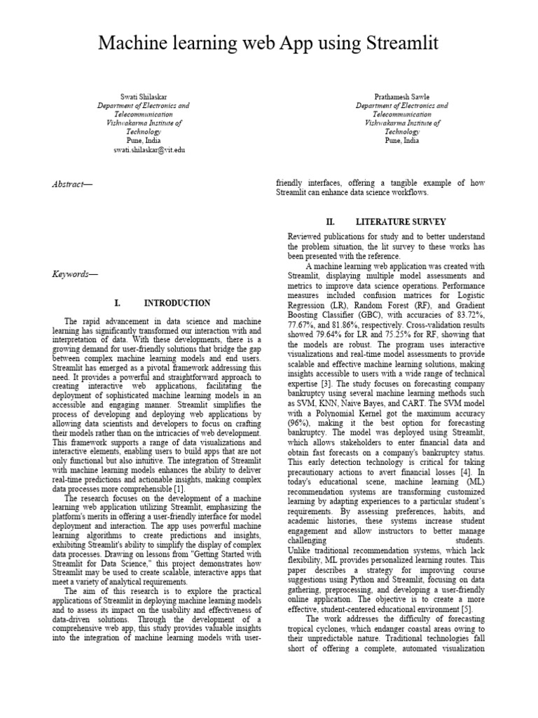 Lit Survey For Mid SEM | PDF | Machine Learning | Usability