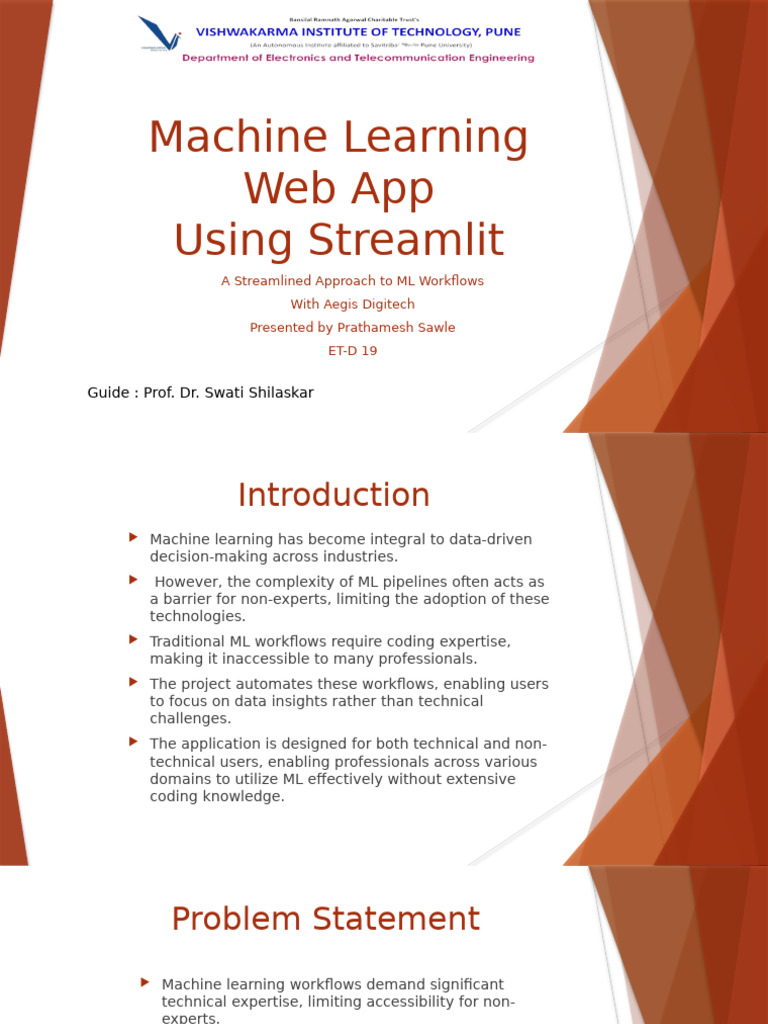 ML Web App Presentation | PDF | Machine Learning | Regression Analysis