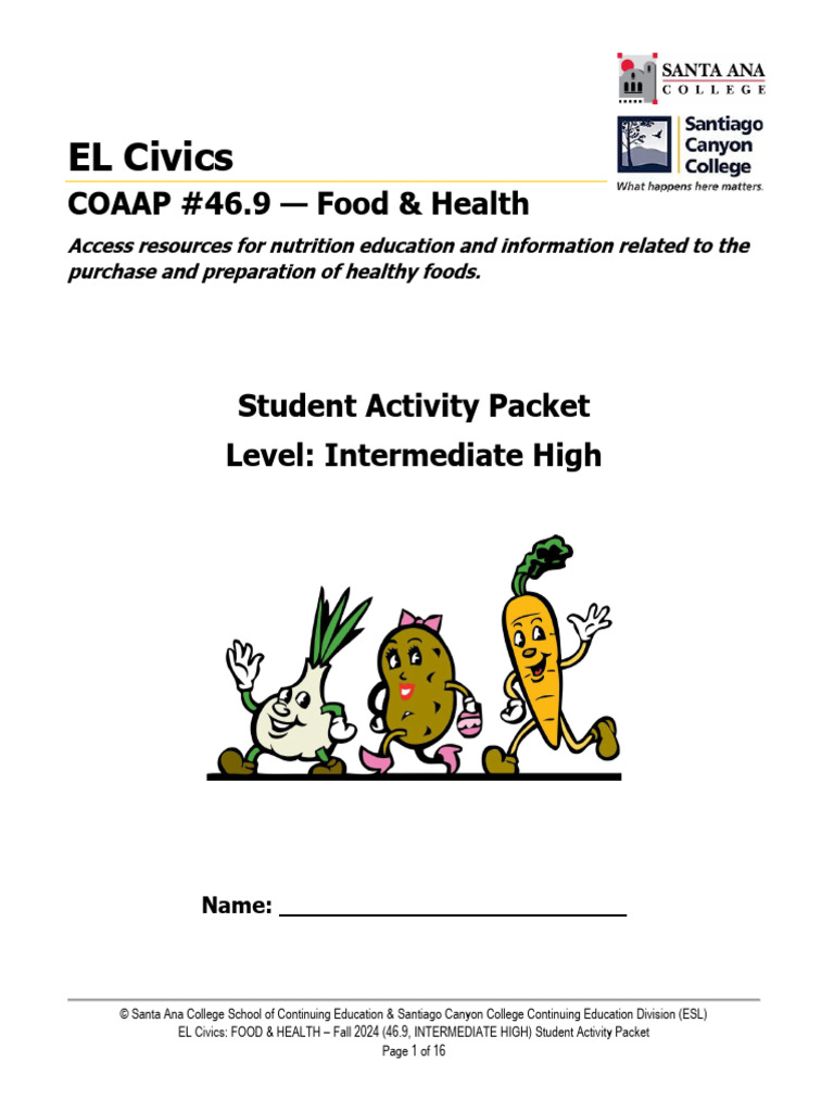 46.9 Food & Health IH Student Activity Packet Fall24 | PDF | Obesity ...