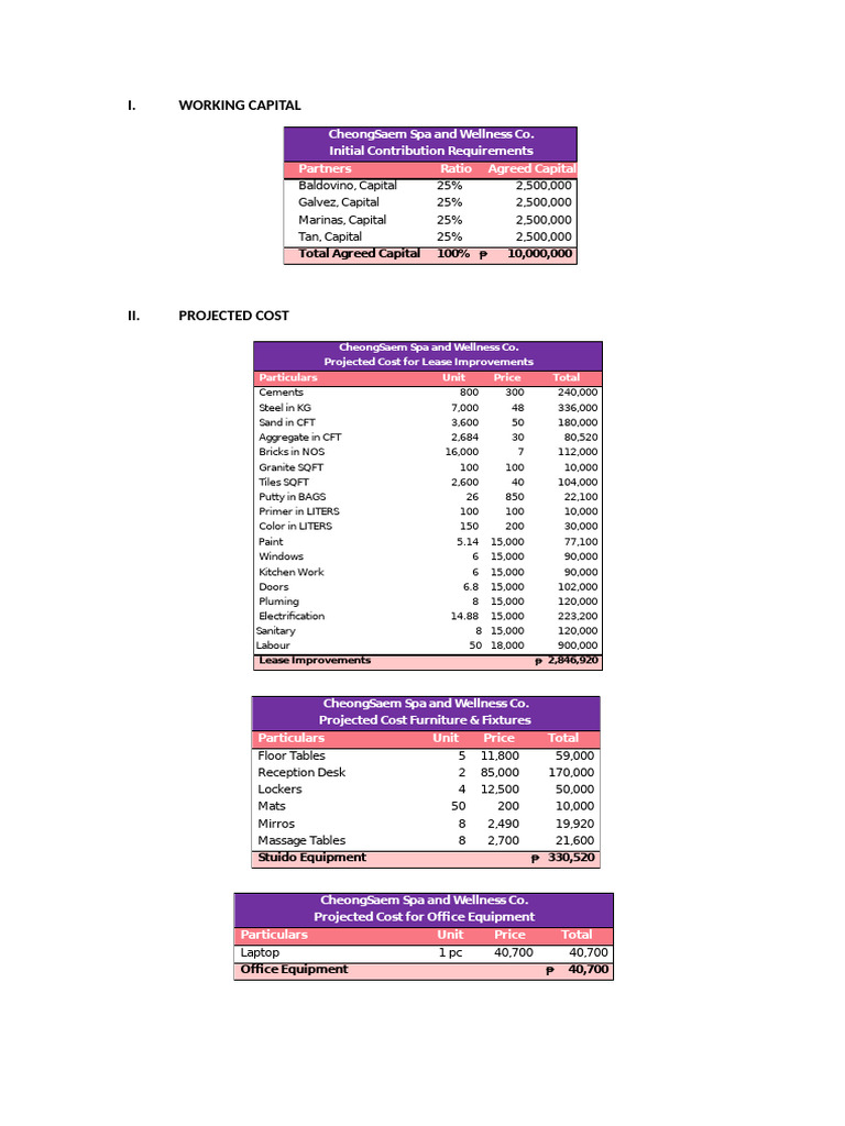 Cheongsaem Spa and Wellness Co. Tan | PDF | Expense | Cash Flow Statement