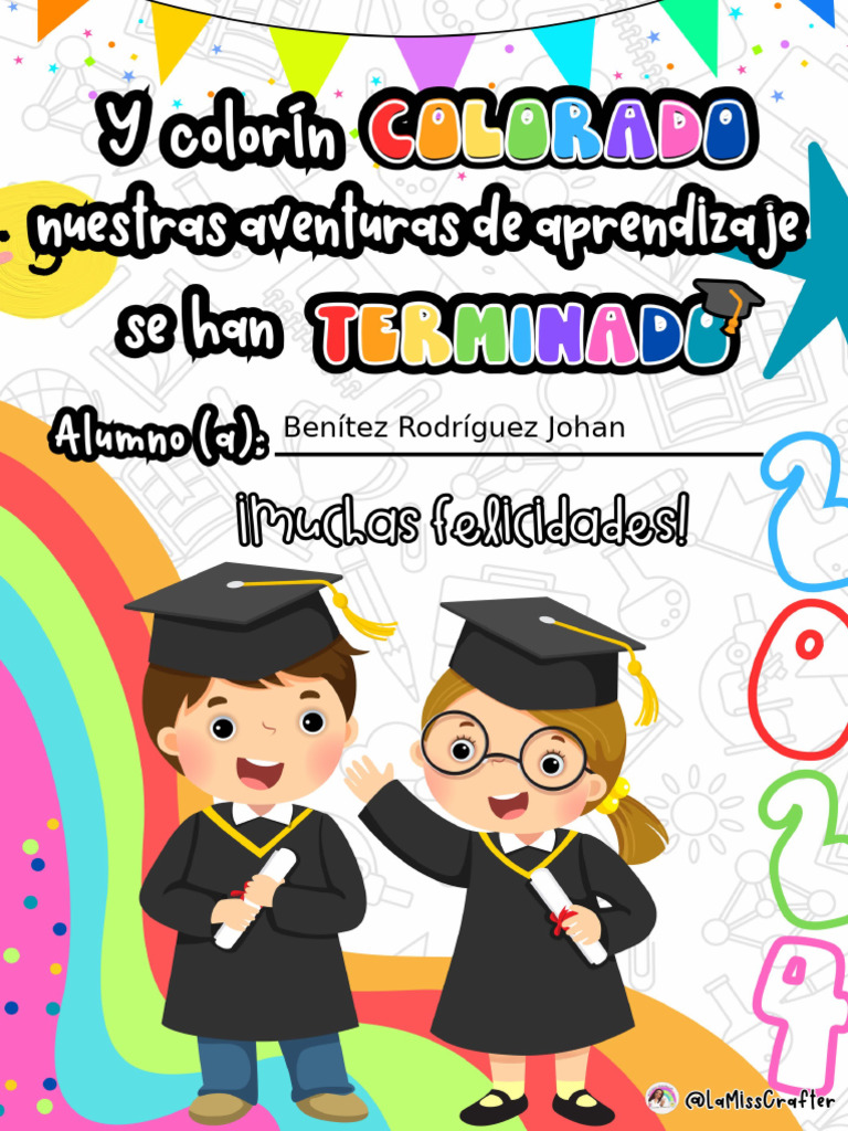 Portadas Para Folder y Etiquetas Cierre de Ciclo Ecolar 2023-2024 | PDF