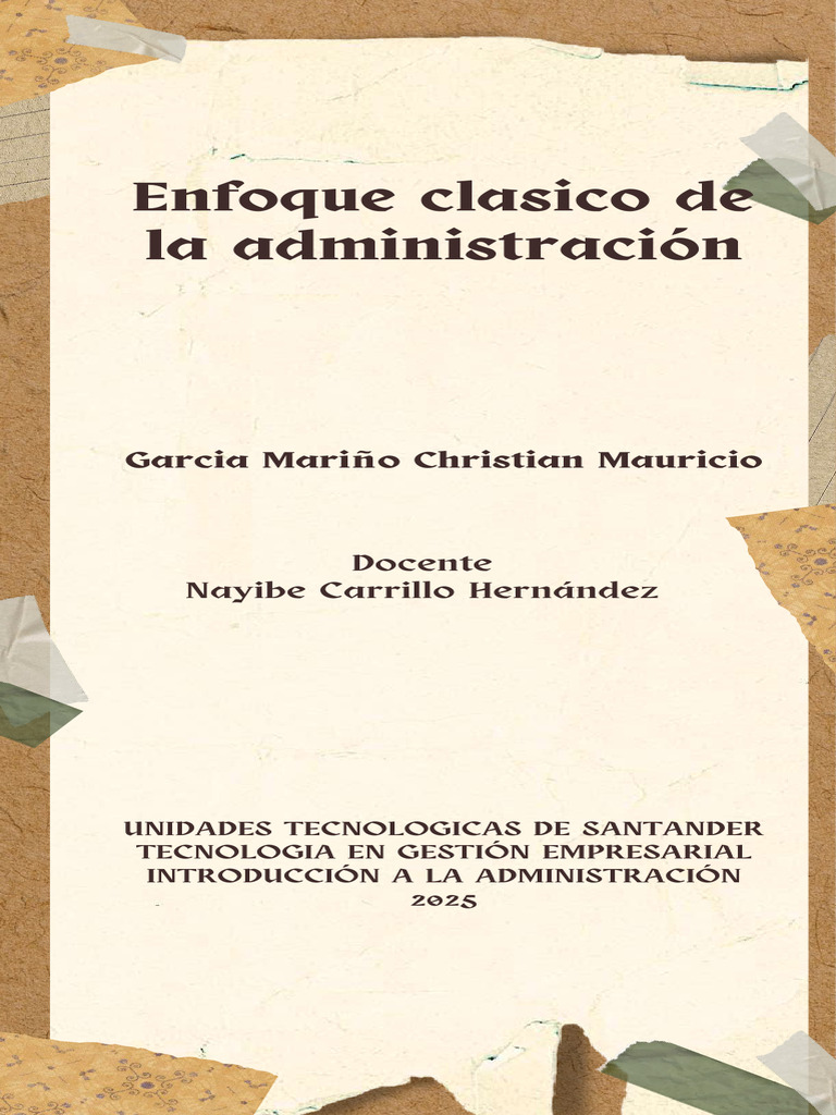 Infografia Enfoque Clasico de La Administración | PDF | Planificación | Business