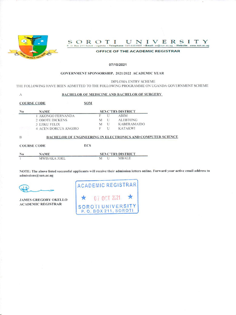 Diploma Entry Government Sponsorship | PDF