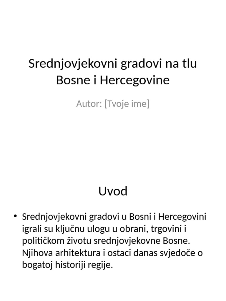Srednjovjekovni Gradovi BiH | PDF