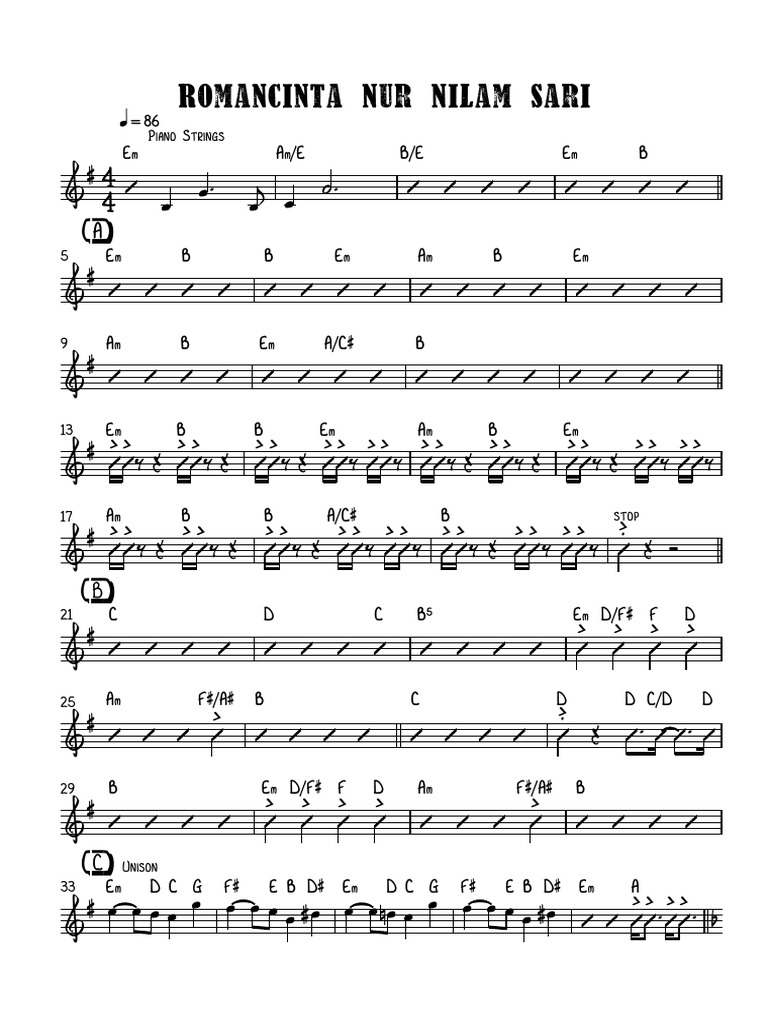 Romancinta Nur Nilam Sari - Full Score | PDF