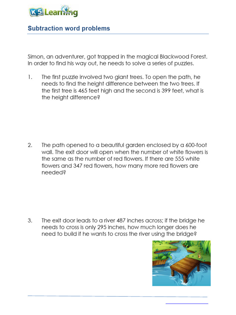 Grade 3 Subtraction Word Problems b3 | PDF