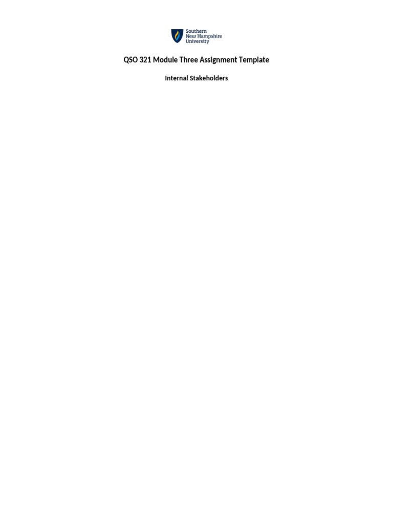 QSO 321 Module Three Assignment Overview | PDF | Stocks | Governance