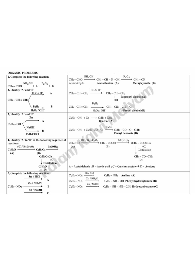 12th Chemistry Organic Problem | PDF