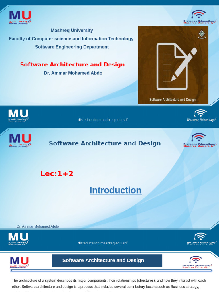 SAD Lecture Note 1+2 Ar | PDF | Software Architecture | System