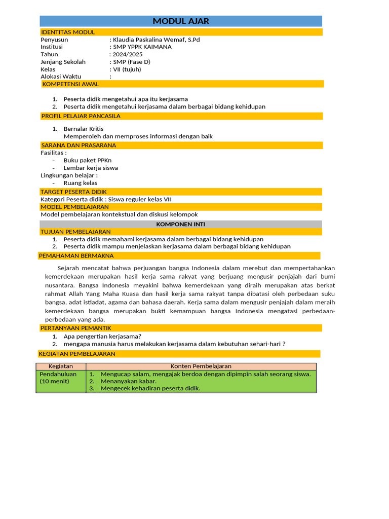 Modul Ajar Pendidikan Pancasila - Memahami dan Menghargai Wilayah ...