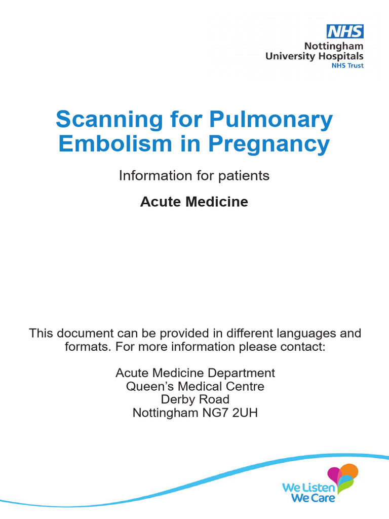 Scanning For Pulmonary Embolism in Pregnancy - 250317 - 144219 | PDF ...