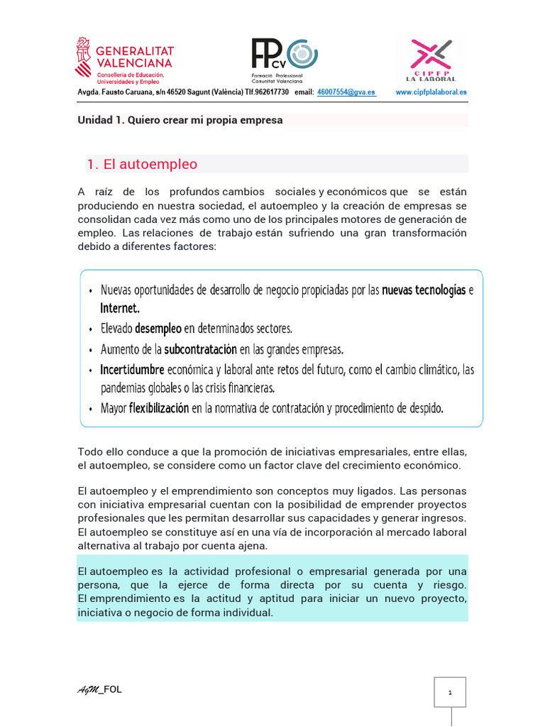 Unidad 1 - EIE SEMIPRESENCIAL | PDF | Iniciativa empresarial | Innovación