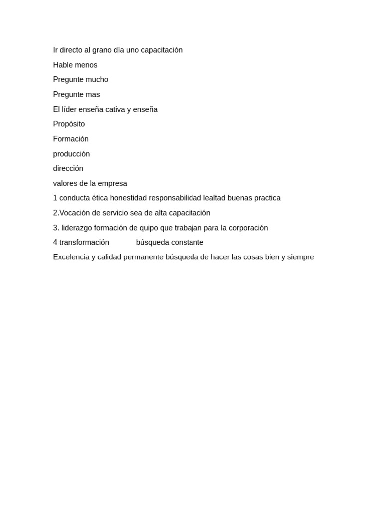 Ir Directo Al Grano Día Uno Capacitación | PDF