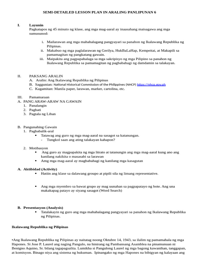 Lesson Plan in AP | PDF