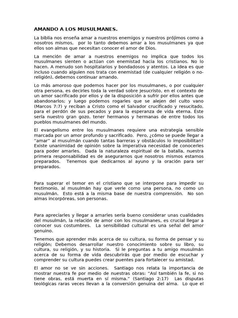 Amando A Los Musulmanes | PDF | Amor | Jesús