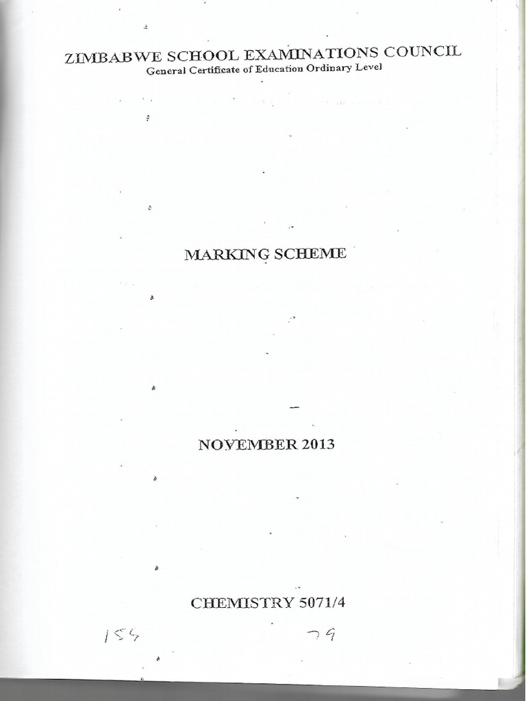 O Level Chemistry Nov 2013 Paper 4 Marking Scheme | PDF
