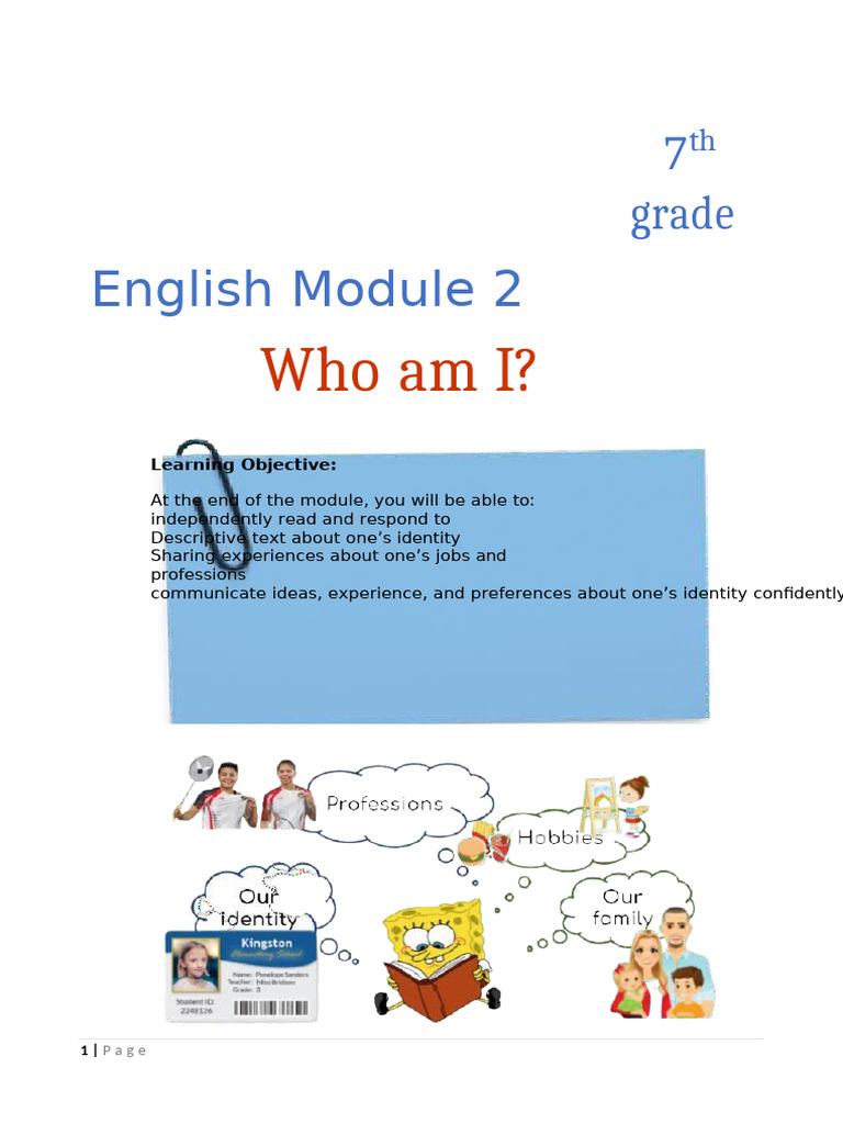 Modul 2 - Kelas Vii - Who Am I Dokumen Pendukung | PDF