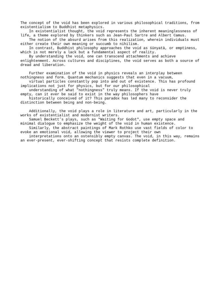 Exploring the Philosophical Void | PDF