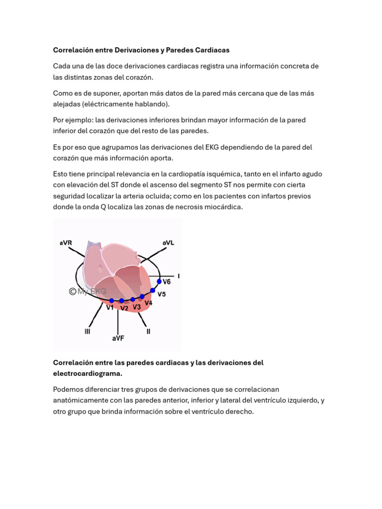 8- Correlacion entre derivaciones y paredes cardiacas | PDF