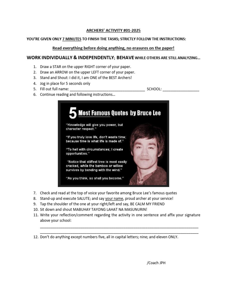 Archers' Common Sense Exam | PDF