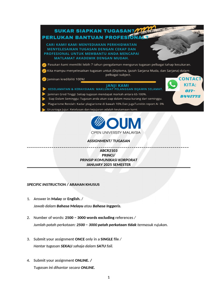 Abcr2103 Principles of Corporate Communication 2025 | PDF