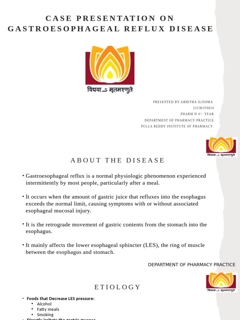 Case Presentation On GERD | PDF | Gastroesophageal Reflux Disease ...