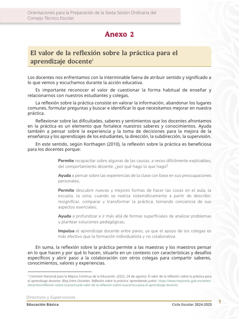 El Valor de La Reflexión Sobre La Práctica para El Aprendizaje Docente. CTE 6 | PDF | Enseñando ...
