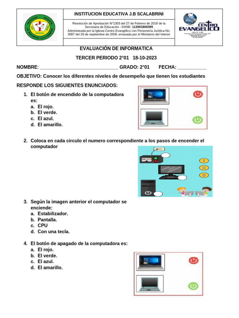 Evaluacion Final Informatica 2°01 | PDF
