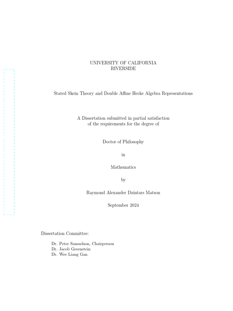 Dr. Peter Samuelson, Chairperson Dr. Jacob Greenstein Dr. Wee Liang Gan ...