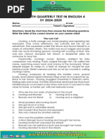 ENGLISH 4 QUARTER 1 TEST With Answer | PDF | Narration | Word