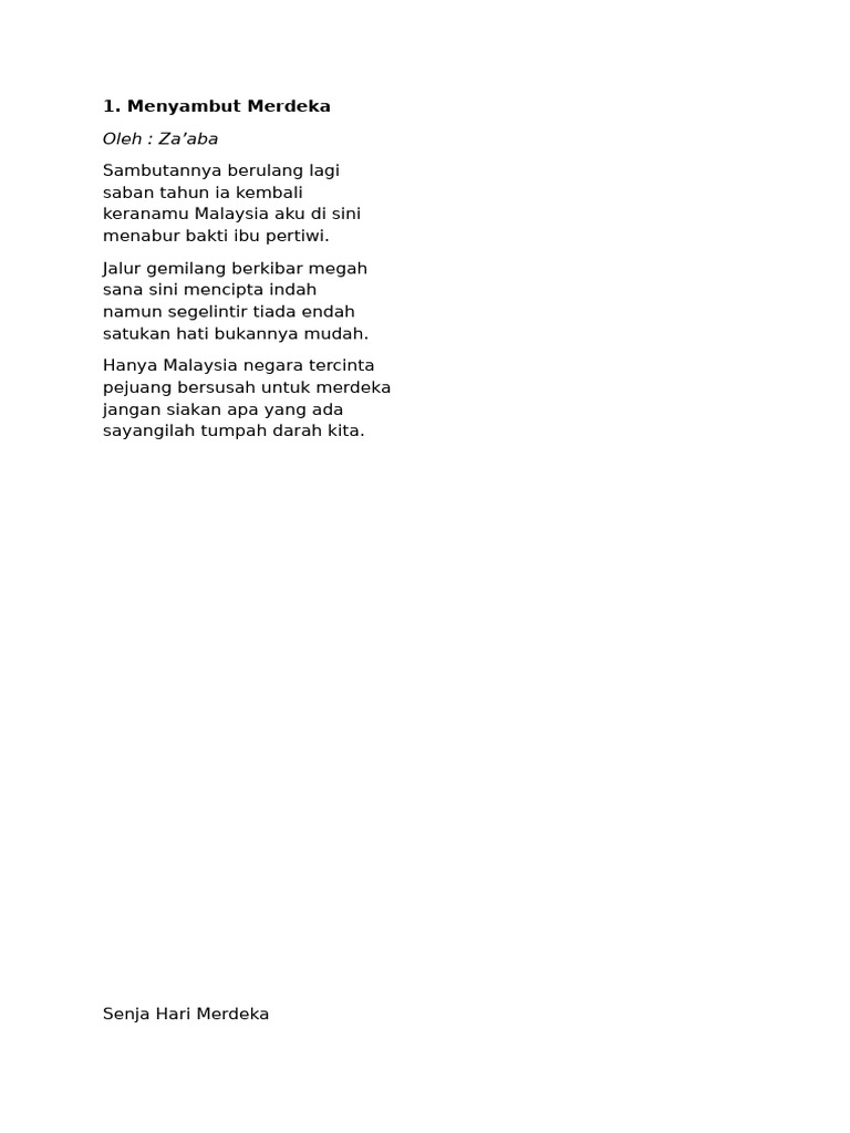 Koleksi Sajak Merdeka | PDF