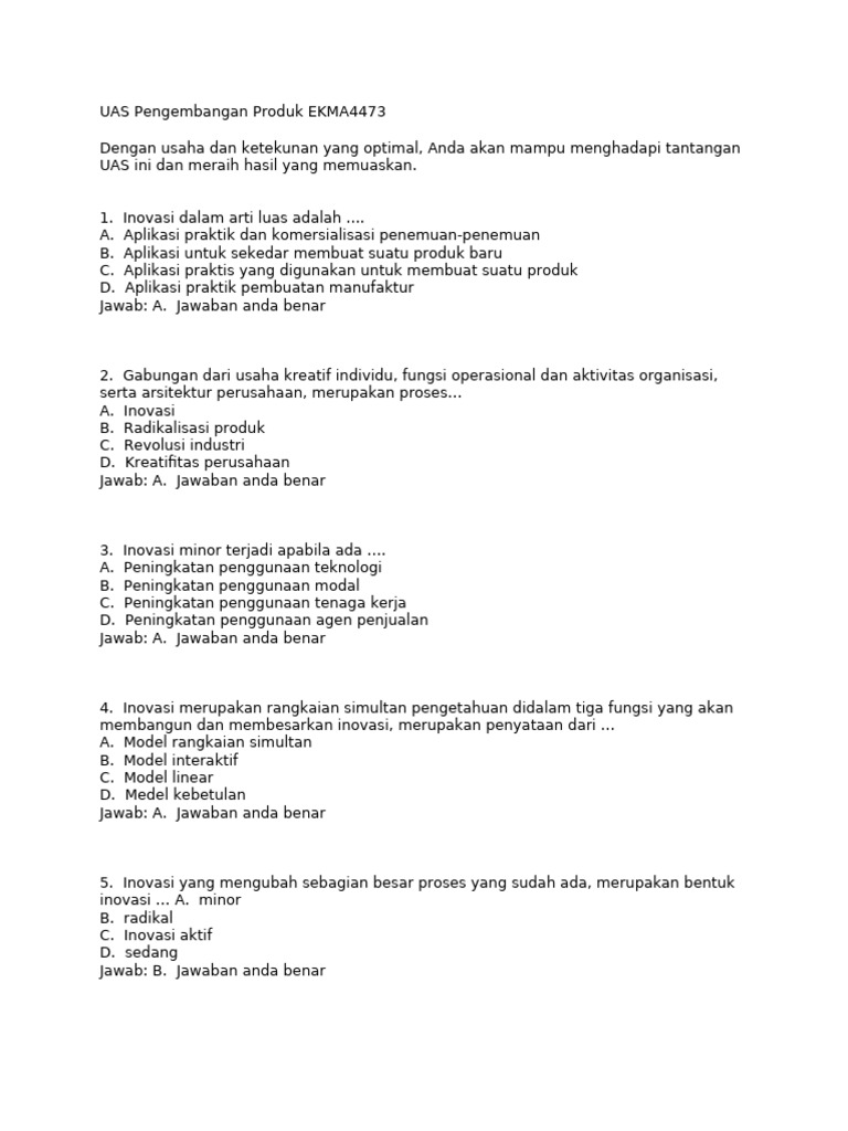 UAS Pengembangan Produk EKMA4473 | PDF