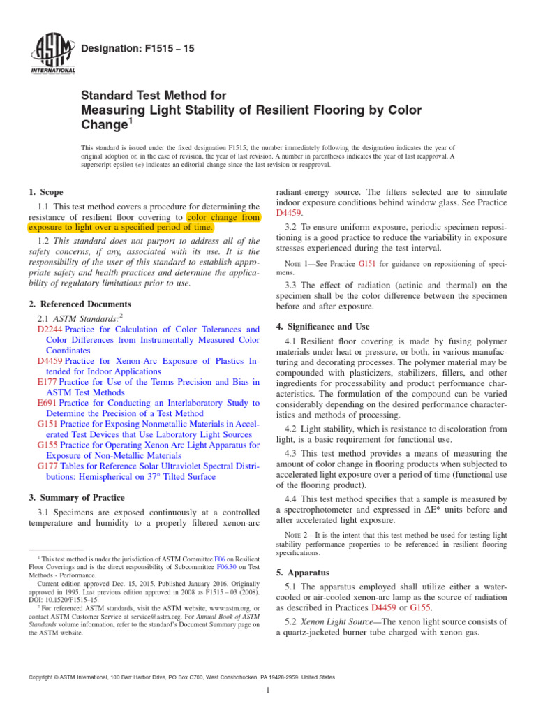 F1515-15_ASTM ----Chưa có bản 2021 | PDF | Exposure (Photography) | Color