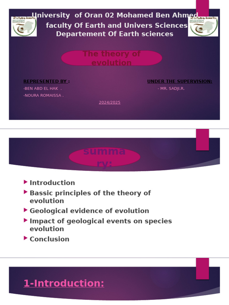 University of Oran 02 Mohamed Ben Ahmed | PDF | Evolution | Extinction
