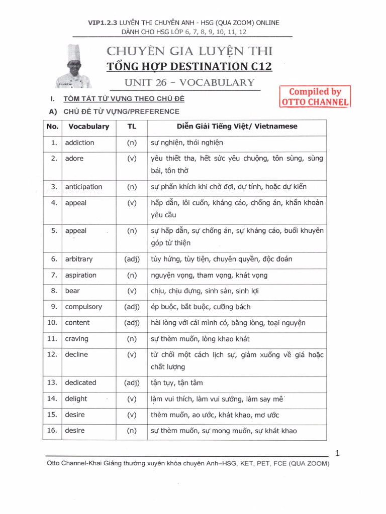 Unit 26 - Destination C12 - Otto Channel | PDF