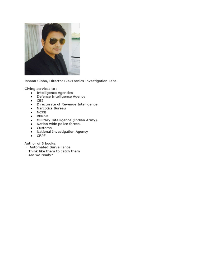 Ishaan Sinha Cyber Security Bio | PDF