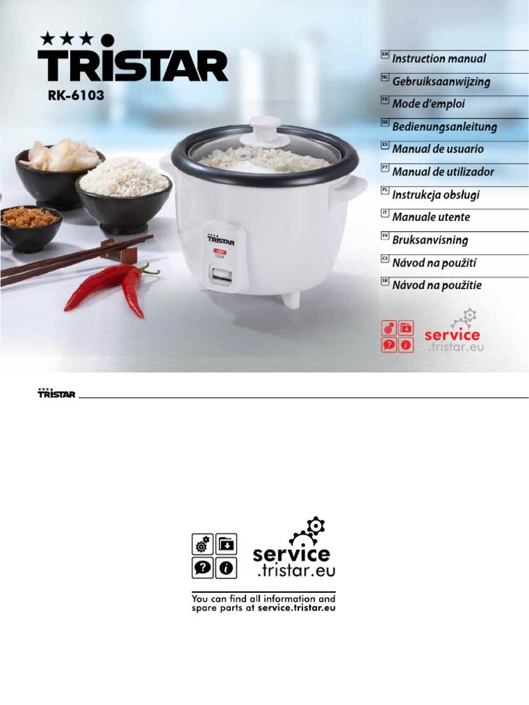Tristar RK-6103 Rice Cooker | PDF