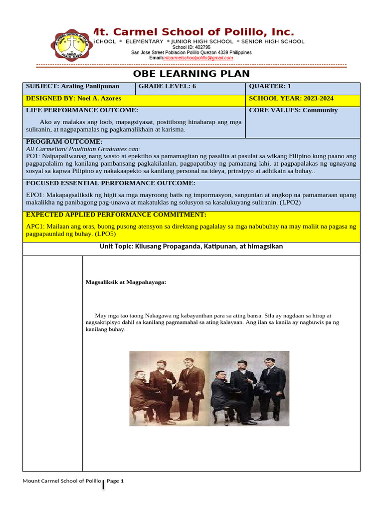 Learning Plan Ap 6 Week 3 | PDF
