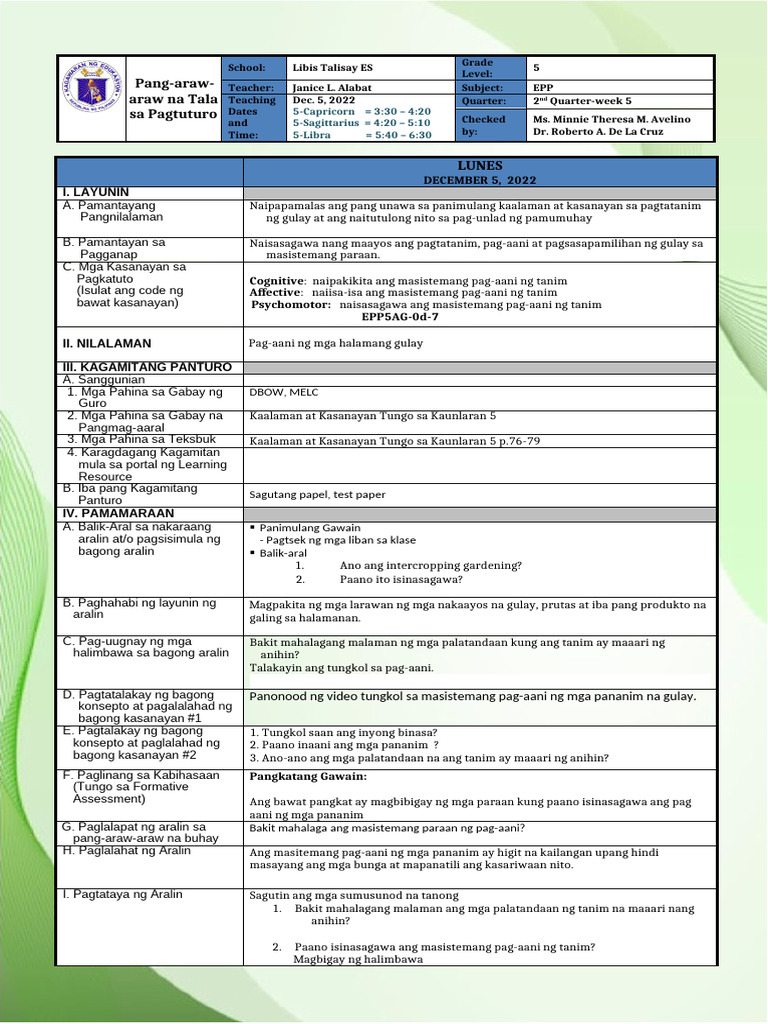 DLP - Epp-5 - Q2 - W1-Dec 5 | PDF
