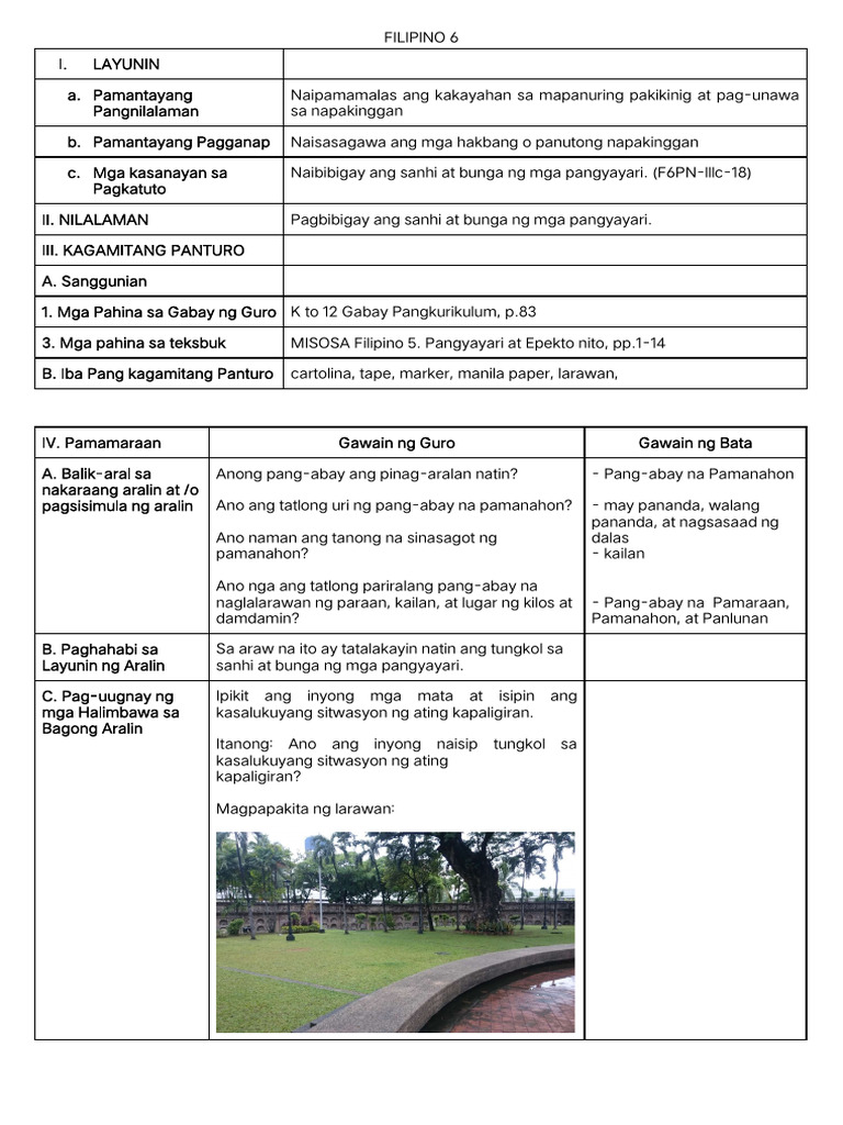 Dlp-Fil 6 (Sanhi at Bunga) | PDF