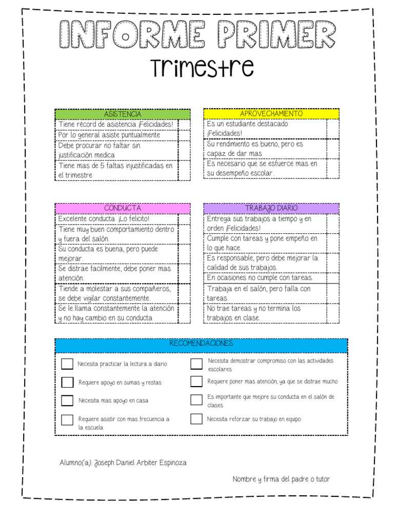 Informe Primer Trimestre | PDF